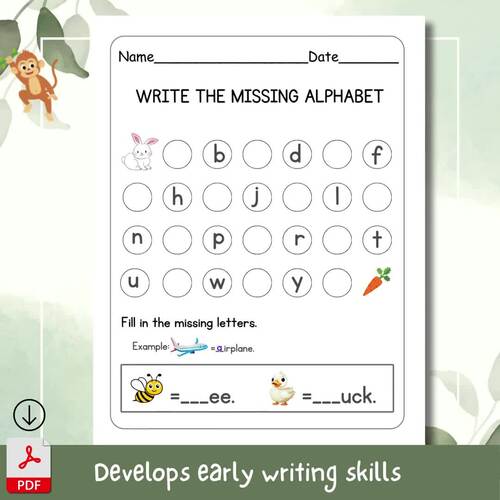 Missing Alphabet Worksheets | Letter Recognition & Writing Practice