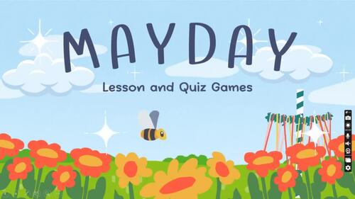 MAYDAY MAYPOLE SPRING FLOWER PowerPoint Lesson and Quiz for 1st 2nd 3rd