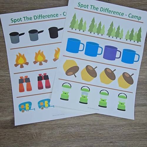Camping Spot the Difference by HH Fun and Learning | TPT