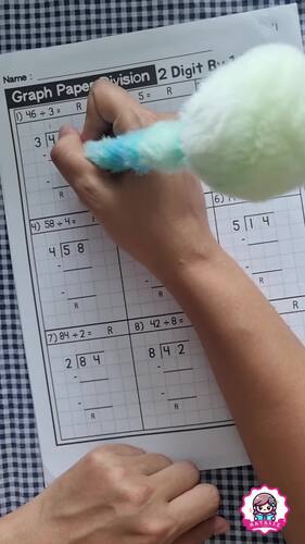 Graph Paper worksheet | Long Division 2 Digit by 1 | Problem Solving ...