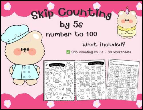 Skip Counting by 5s : Cut and Paste Activity Math for K - 1st Grade
