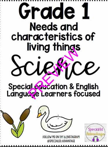 BUNDLE 2022 Grade 1 Ontario Science for Special Education and ESL Students