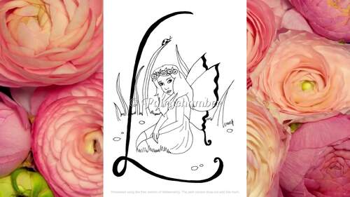 Letter L Fairy Coloring Page For Kids And Adults Fantasy & Whimsical