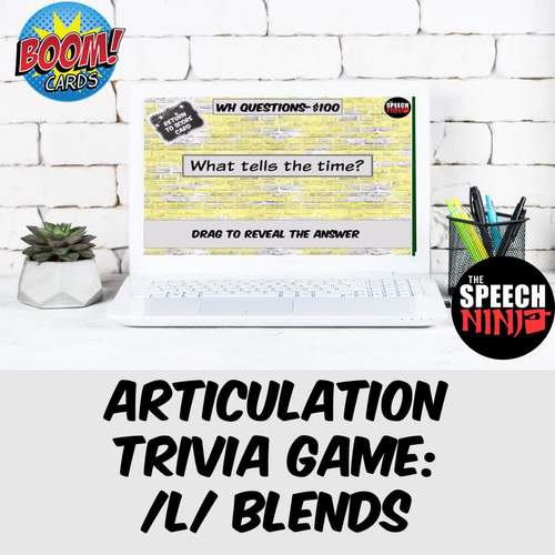 Articulation Trivia Game Boom Cards: L Blends by The Speech Ninja
