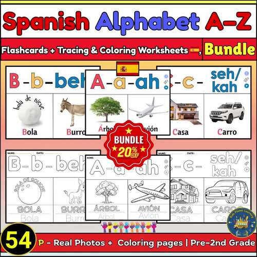 Spanish Alphabet A–Z Bundle | Flashcards & Worksheets for Letter Sounds ...