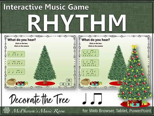 Christmas Music | Eighth Notes Quarter Notes Interactive Rhythm Game {Tree}