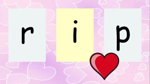 Valentine's Day Themed Orton Gillingham Blending Board with CVC Words ...