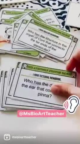 Auditory System Card Game - "I have... Who has...?" (Grades 9-12)