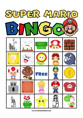 Super Mario BINGO For Kids, Super Mario Bingo Birthday Party | TpT
