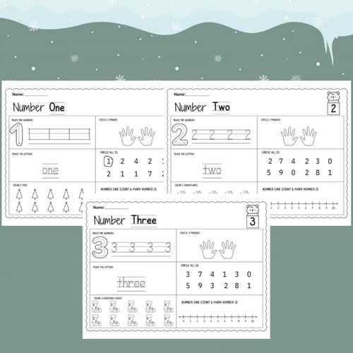Winter Counting Objects to 20 | Trace, Color, Count Activities ...