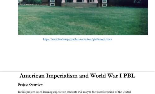 American Imperialism and World War I Project by PBL History & Civics