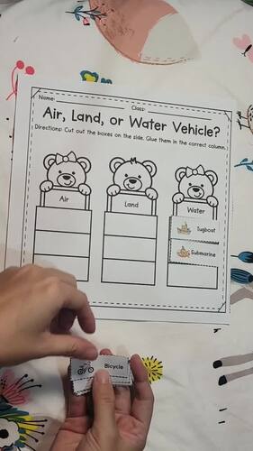 Transportation Sorting | Air Land Water Vehicle Sort | Category Sorting