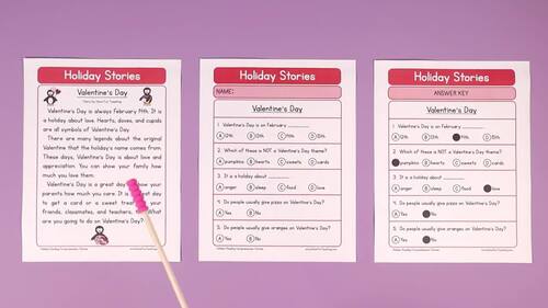 Valentine’s Day Reading Comprehension Worksheet by Have Fun Teaching