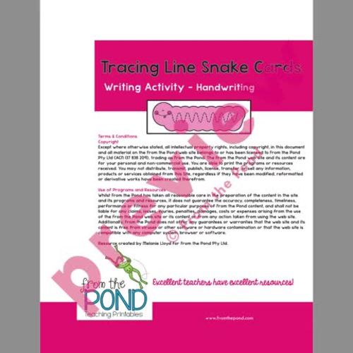 Handwriting Pattern Line Tracing Cards by From the Pond | TPT