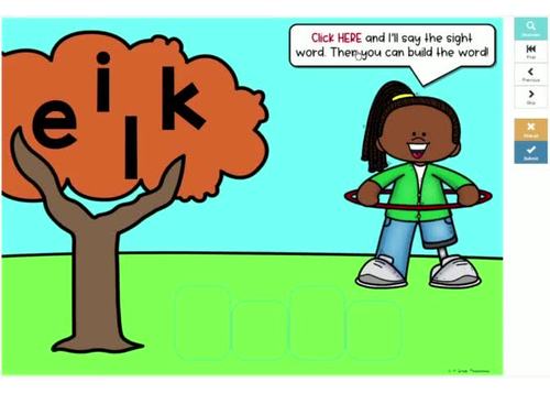 HMH Into Reading Grade 1 BOOM CARDS™ Module 1 Build a Sight Word w/Audio