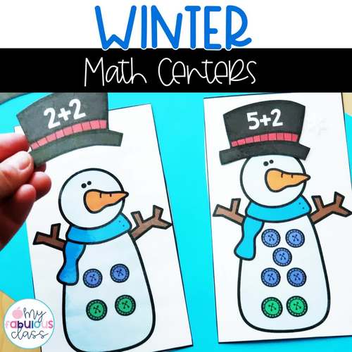 Kindergarten Winter Math Centers & January Activities by My Fabulous Class