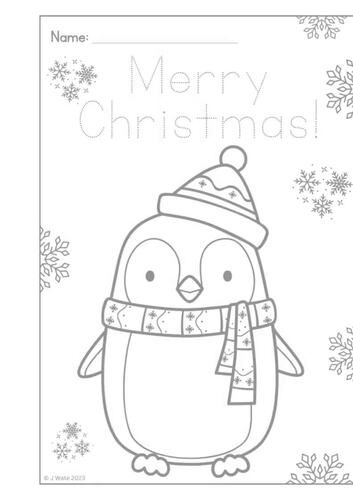 Christmas Coloring in Pictures Booklet - 50 Templates for December
