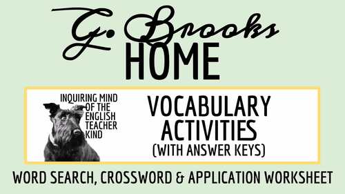 "Home" by Gwendolyn Brooks Vocabulary Activities | African American ...