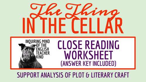 "The Thing in the Cellar" Story Analysis Worksheet | Halloween English ...