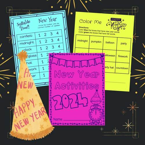 2024 New Years Day Math and ELA Activities Packet - Games by Smarty ...