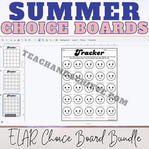 ELAR Summer Choice Board, ELAR Choice Board, Reading Choice Board ...