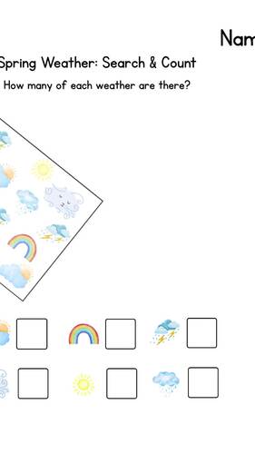 Spring Counting & Graphing: Bugs, Flowers & Weather | TPT