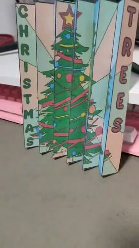 Christmas Trees Crafts Agamograph Art X'mas 2D Posters Activities Coloring
