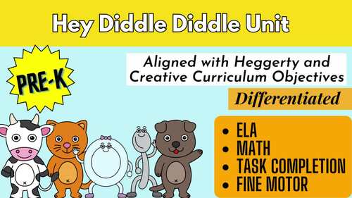 Hey Diddle Diddle Nursery Rhyme Unit Differentiated/Heggerty/Creative ...
