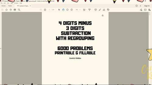 Four Digits Minus Three Digit Subtraction With Regrouping Workbook 6000 ...