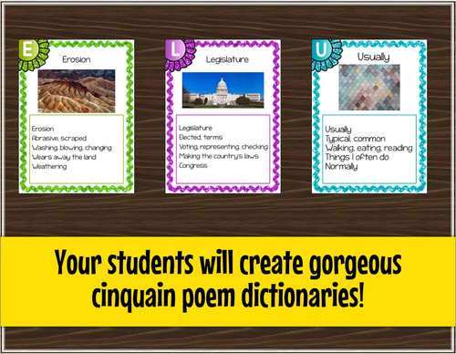 National Poetry Month | Cinquain Poetry Dictionary Project Cinquain ...