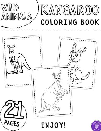 Wild Animals Coloring Book Animals in the wild "Kangaroo" Coloring ...