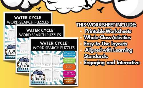 Water Cycle Word Search Activities Morning Work 3rd,4th,5th,6th,7th,8th ...