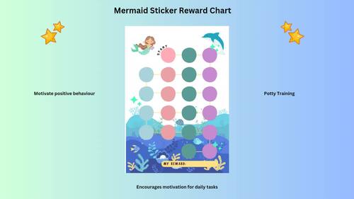 Mermaid Sticker Reward Chart, Behaviour, Goals, Chores, Potty, | TPT