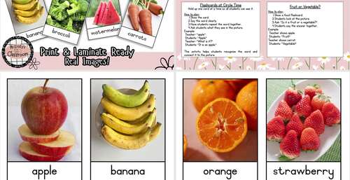 Fruits and Vegetables Vocabulary Flashcards | Real Image Food Cards