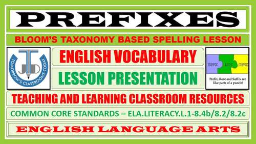 PREFIXES: POWERPOINT PRESENTATION - 20 SLIDES by JOHN DSOUZA | TPT