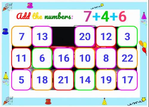 New Year 2023 Math Adding Three Numbers Mystery Picture Boom Cards