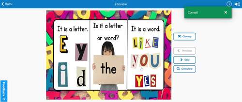 Letter or Word Concepts of Print Boom Cards by The Creative Critter