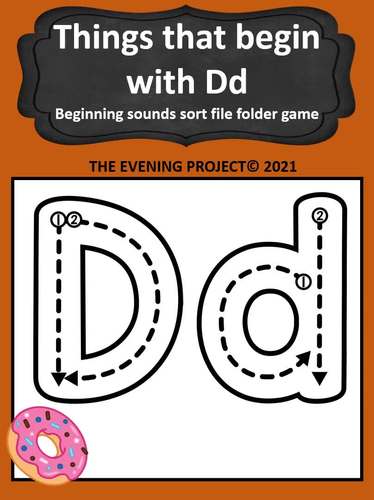 Things that begin with Dd /Beginning sounds sort file folder game