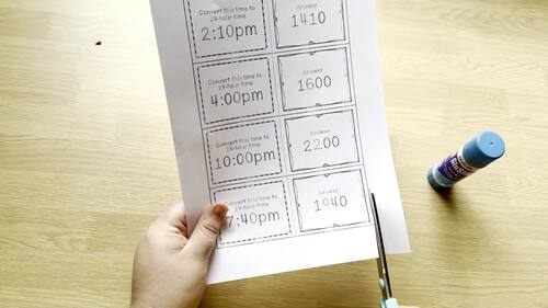 Converting between 12- and 24-hour Time Quiz Cards by Mace Made | TPT