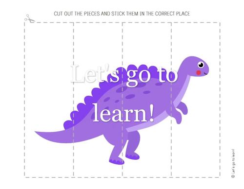 Dinosaur Cut & Glue Activities, Paper Crafts, Cutting Practice, Scissor ...