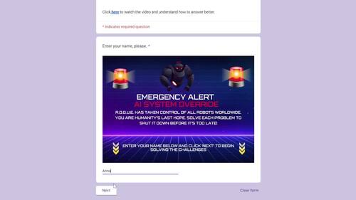 Fraction Review Digital Math Escape Room Google Forms No Prep Activity