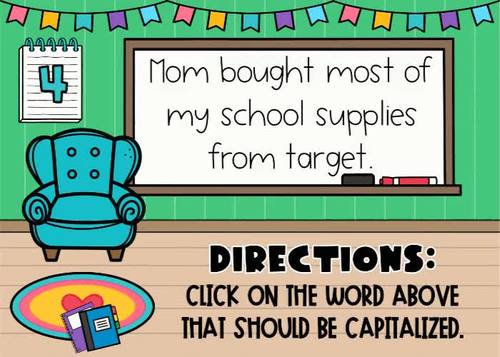 Capitalization and Punctuation Grammar Editing Boom Cards™ Digital Task ...