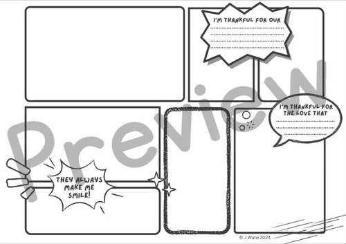 Thanksgiving & Gratitude Writing Comic Templates & Creative Writing ...