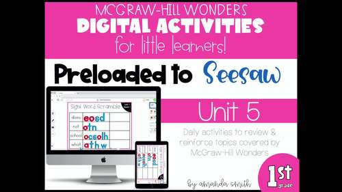 1st Grade Wonders - Digital Activities - Seesaw - Unit 5 Week 3 | TPT