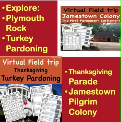 Thanksgiving Virtual Field Trip Discount Bundle for Google Classroom