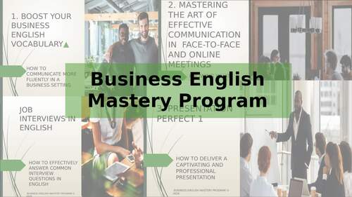 B1 B2 Business English Curriculum - ESL TEFL by The Fluent English Corner