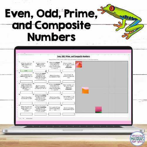 Prime and Composite Google™ Sheets by Amazing Materials for You by Amy ...
