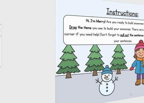 Build Your Own Snowman Sentence Strips! | Boom™ Cards by Vivi Speech