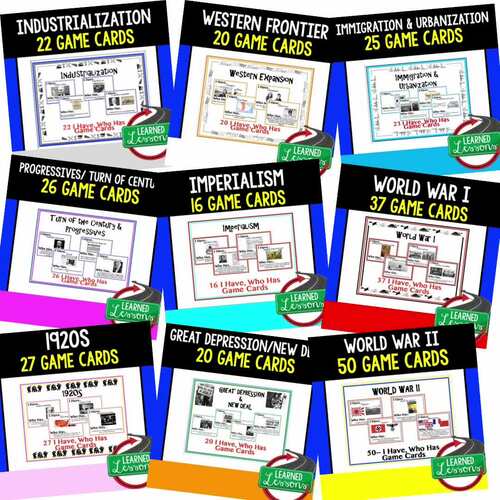US History Game Card BUNDLE, Test Prep, Print & Digital Distance Learning
