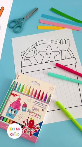 Decorate A Beach Bucket Craf Printable Fun Summer Template Fine Motor ...